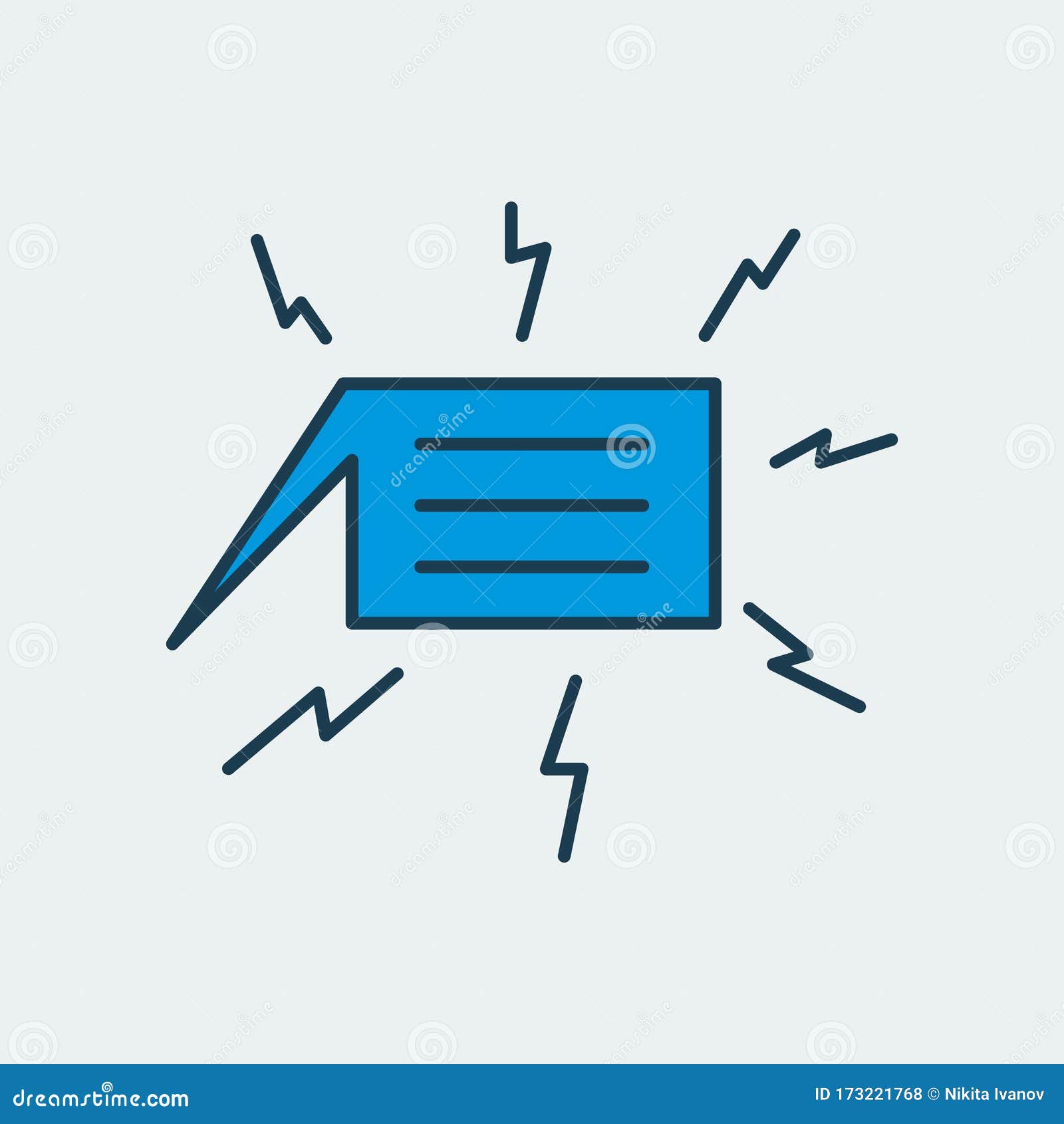 Vector Icon with a Message and Lightnings Around it. it Represents ...