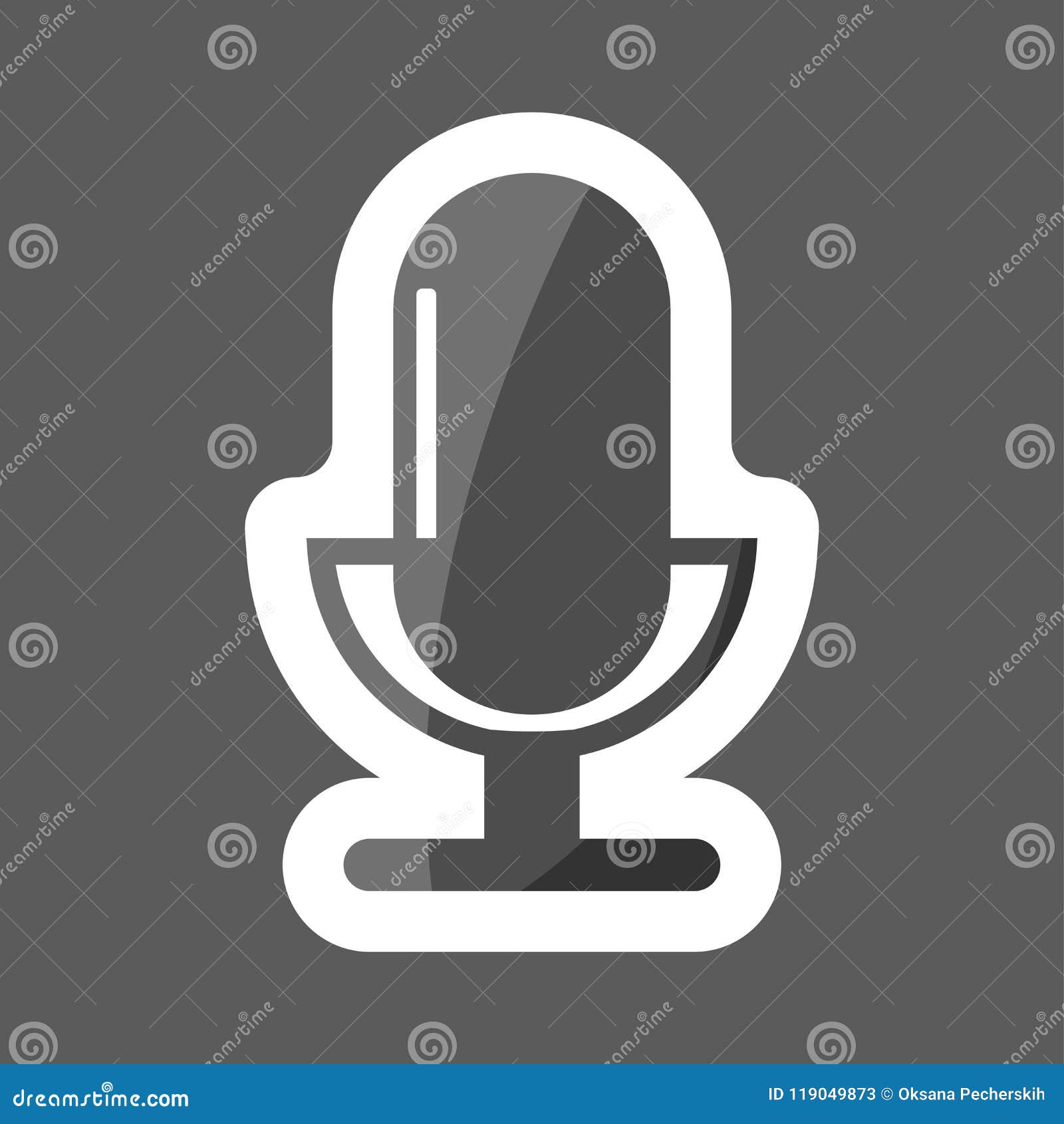 Vector Icon Microphone.Vector Icon Microphone Colored Sticker Editorial ...