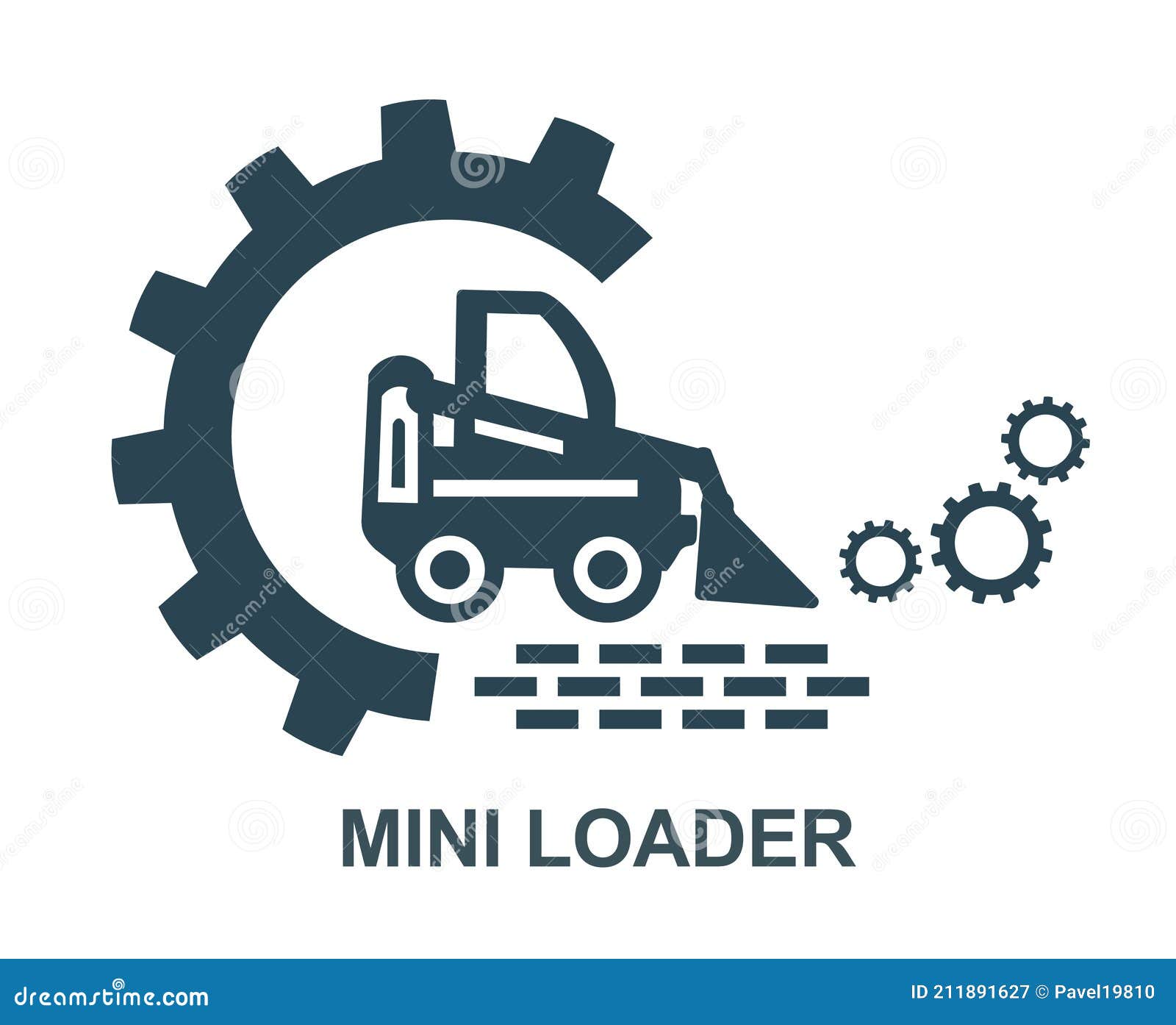 Vector Icon of the Mini Tractor Loader Logo. Stock Vector ...