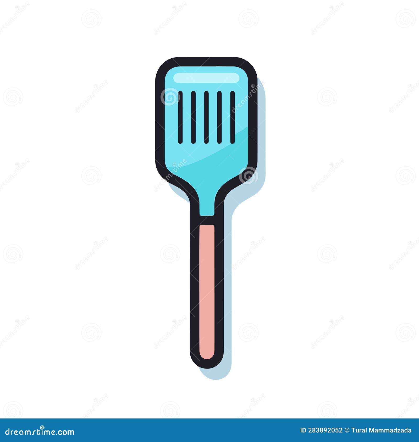 Vector Icon of a Minimalist Spatula in Blue and Pink Colors on a Clean ...