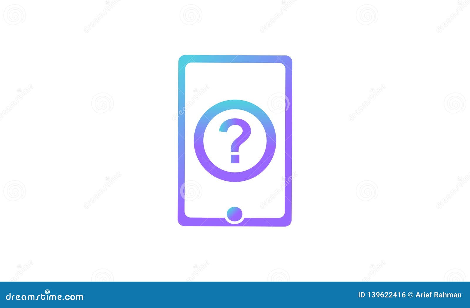 Vector Icon. Mobile Phone and Question Mark Icon Concept. Modern ...