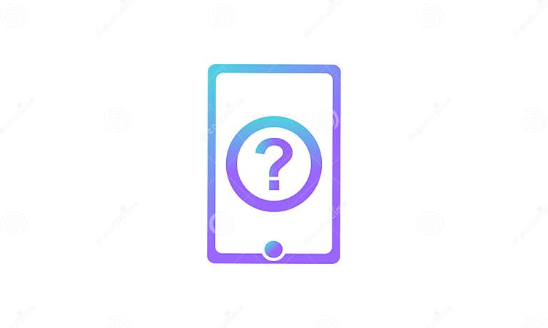 Vector Icon. Mobile Phone and Question Mark Icon Concept. Modern ...