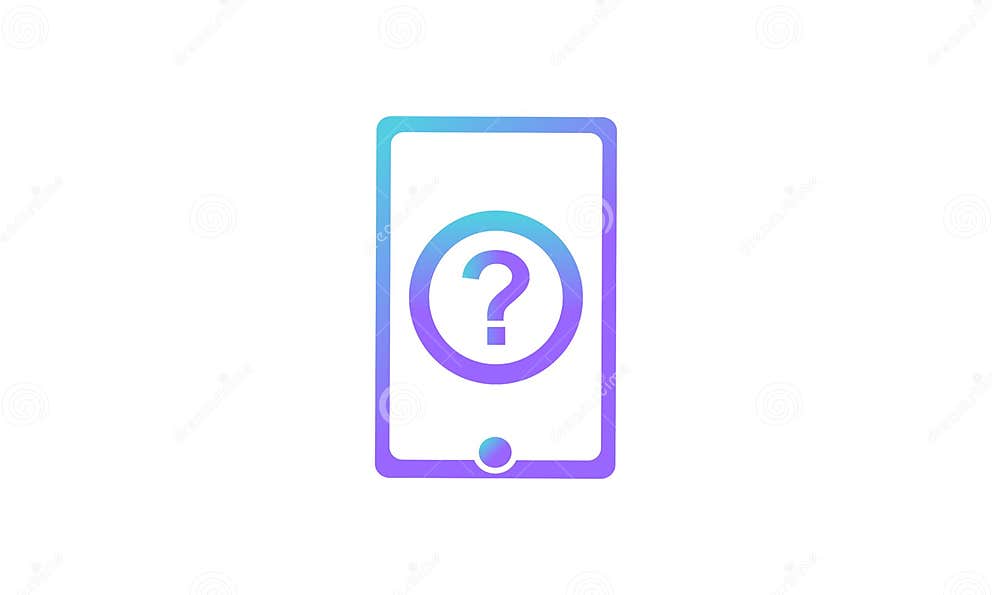 Vector Icon. Mobile Phone and Question Mark Icon Concept. Modern ...