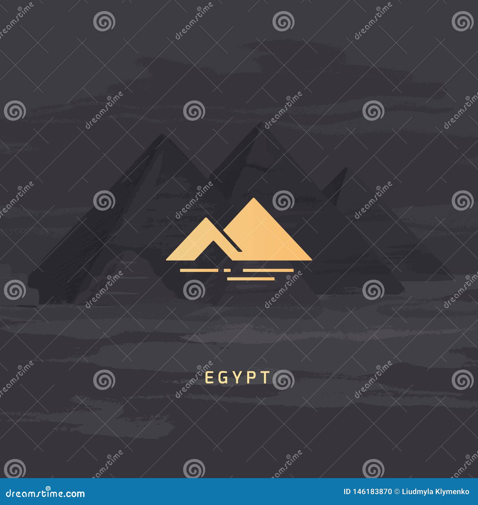 Vector Icon of the Most Famous Symbol of Egypt - the Pyramid Stock ...