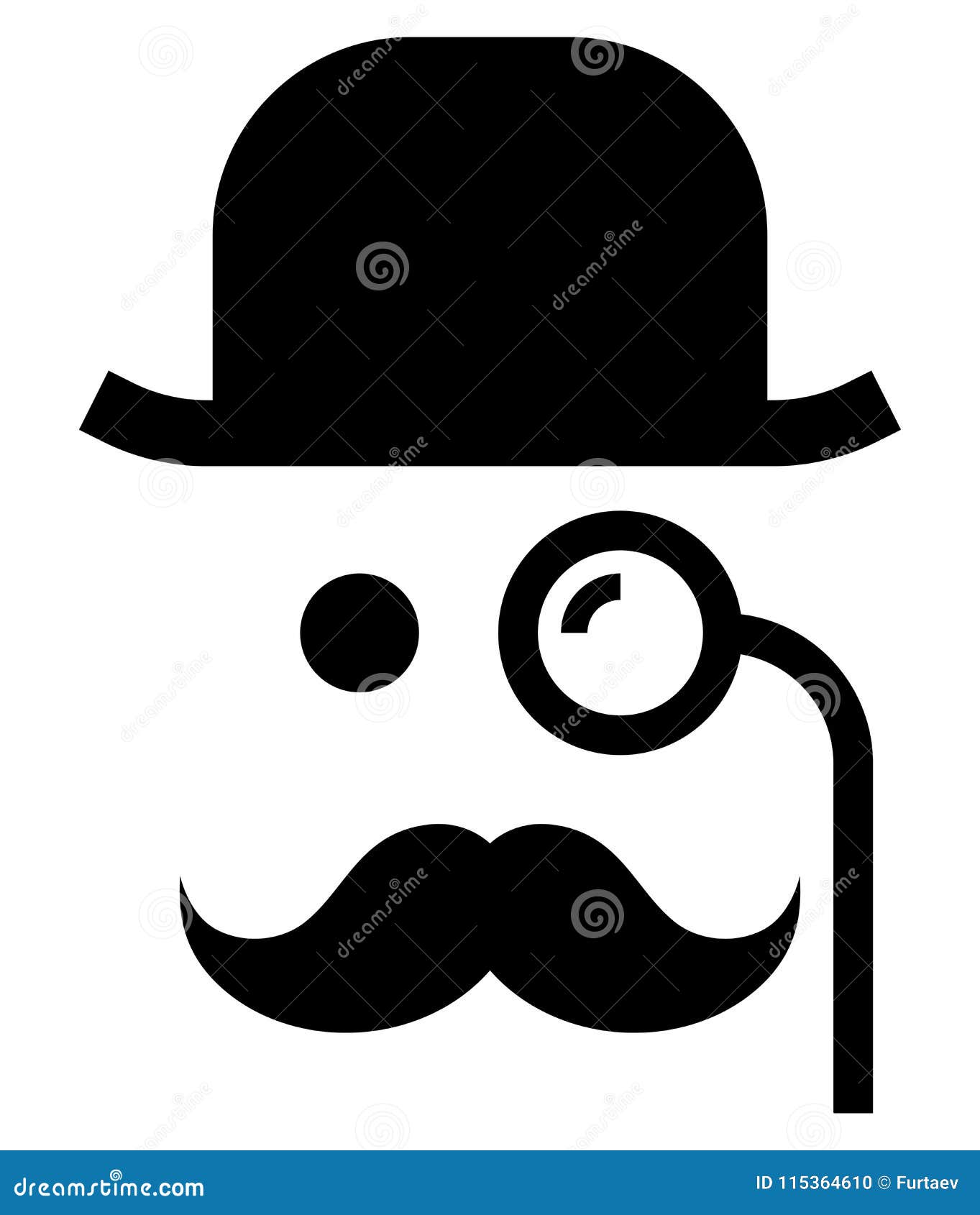 Gentleman with Monocle Icon Stock Vector - Illustration of sign, vector ...