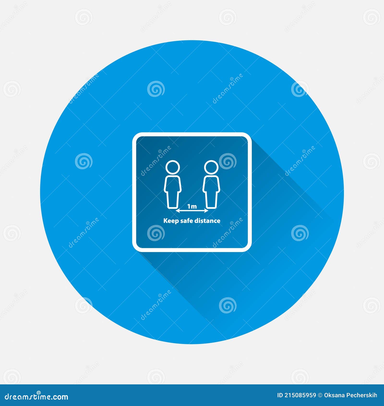 Vector Icon Need To Keep Distance between People Icon on Blue ...