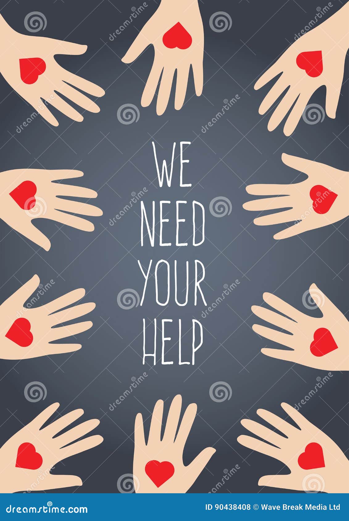 Vector Icon of we Need Your Help Message Stock Vector - Illustration of ...