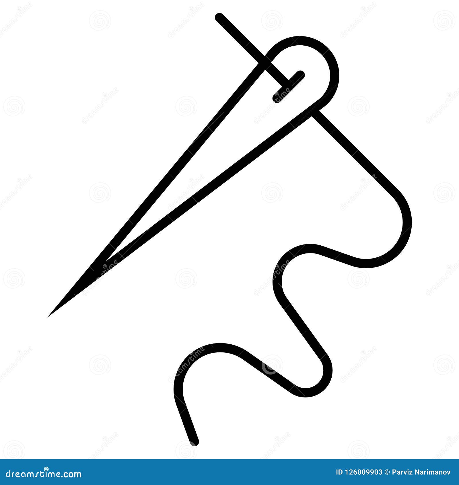 Vector icon needle stock illustration. Illustration of line - 126009903