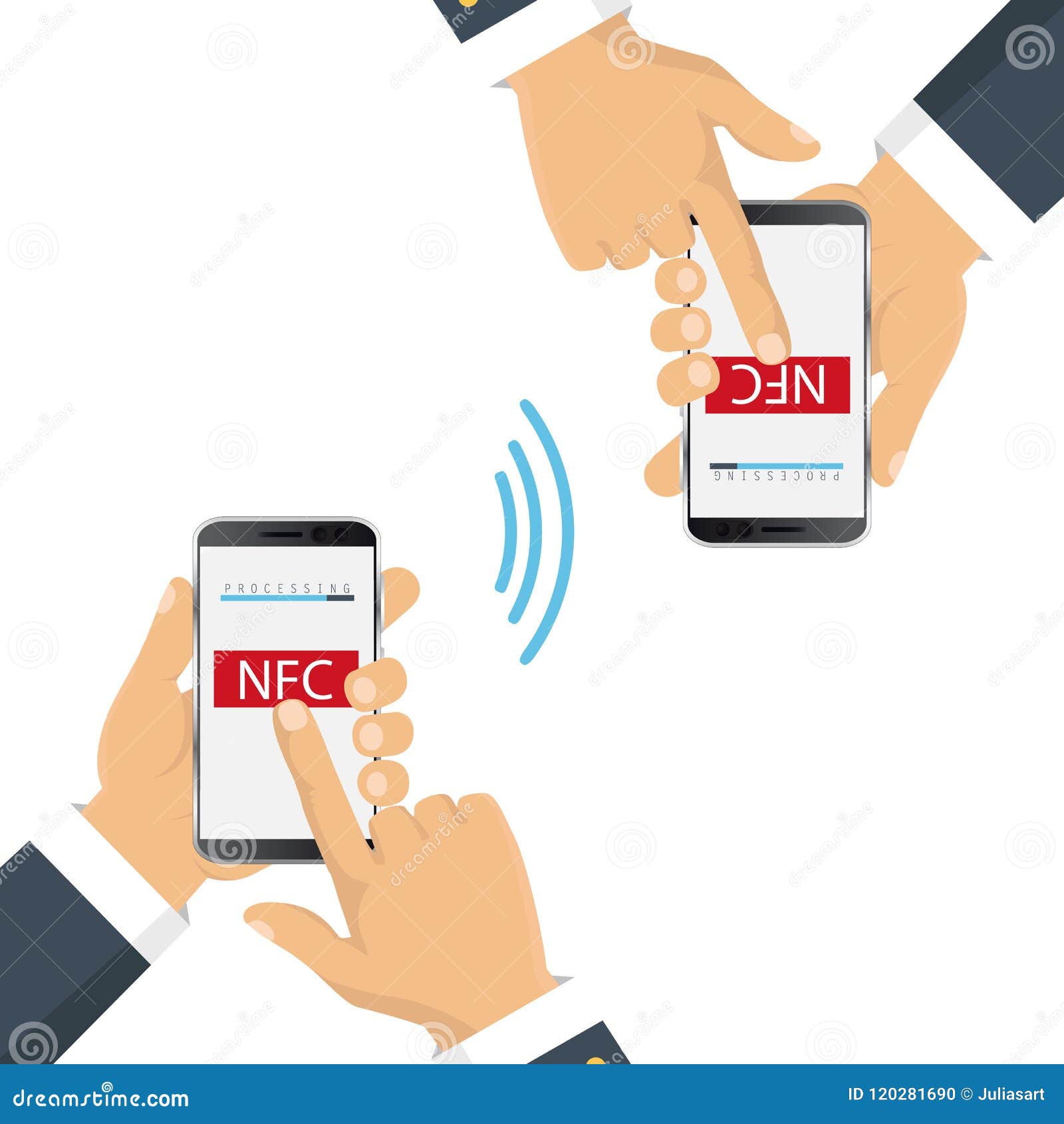 Vector Icon. NFC Touch Payment Concept. Stock Vector - Illustration of ...