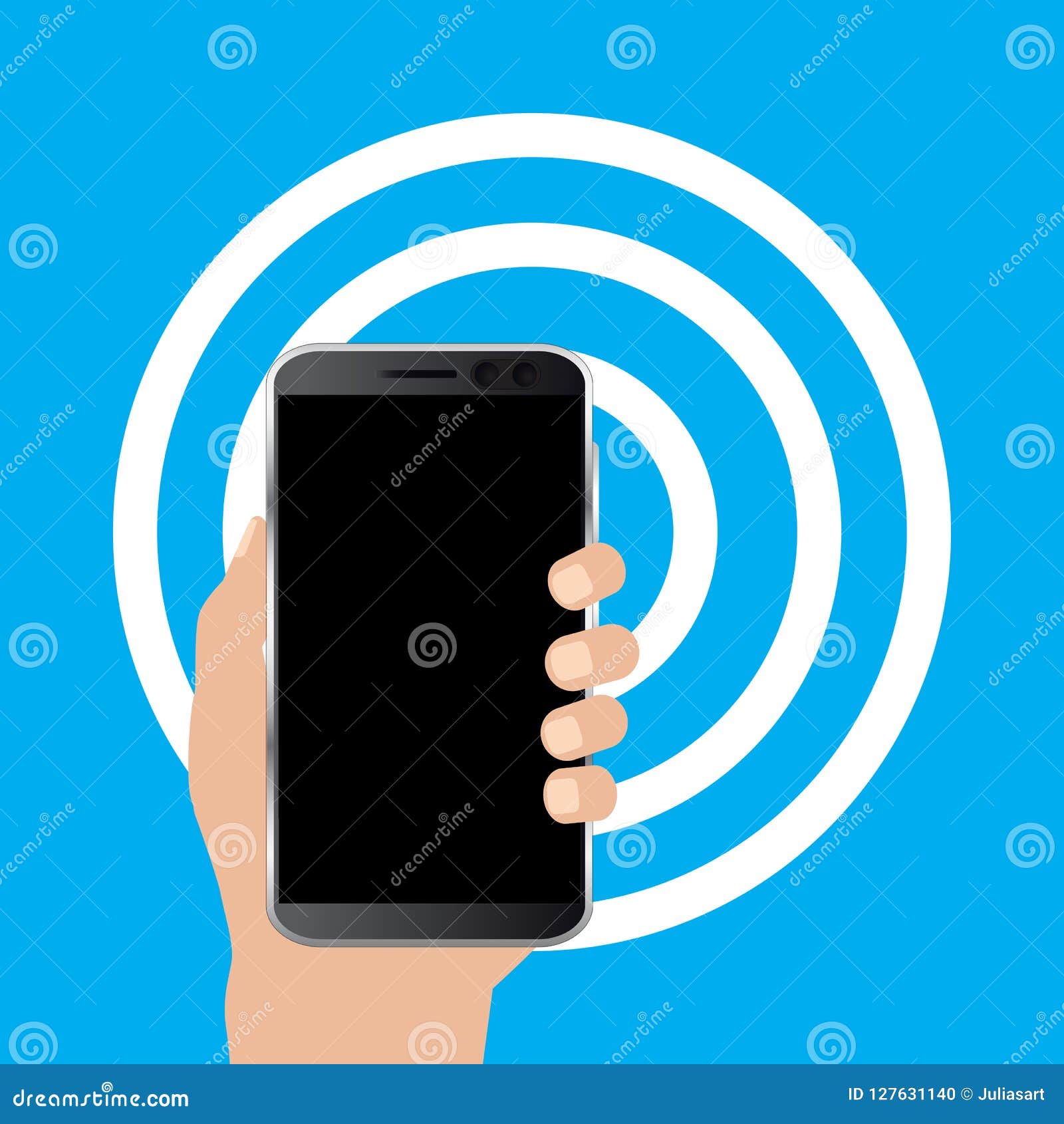 Vector Icon. NFC Touch Payment Concept. Stock Vector - Illustration of ...