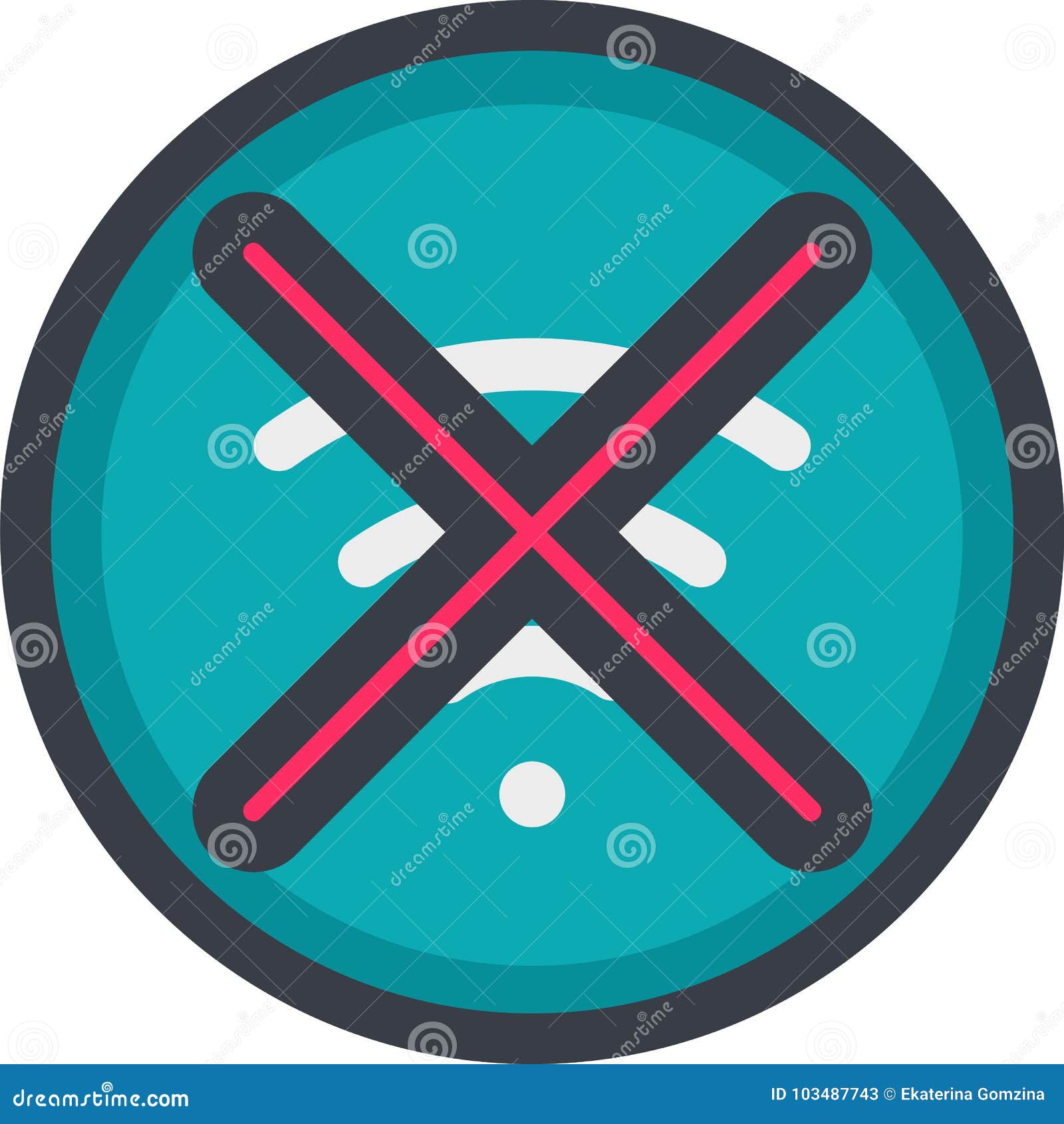 Vector Icon of a No Connection in Flat with Outline Style. Pixel ...