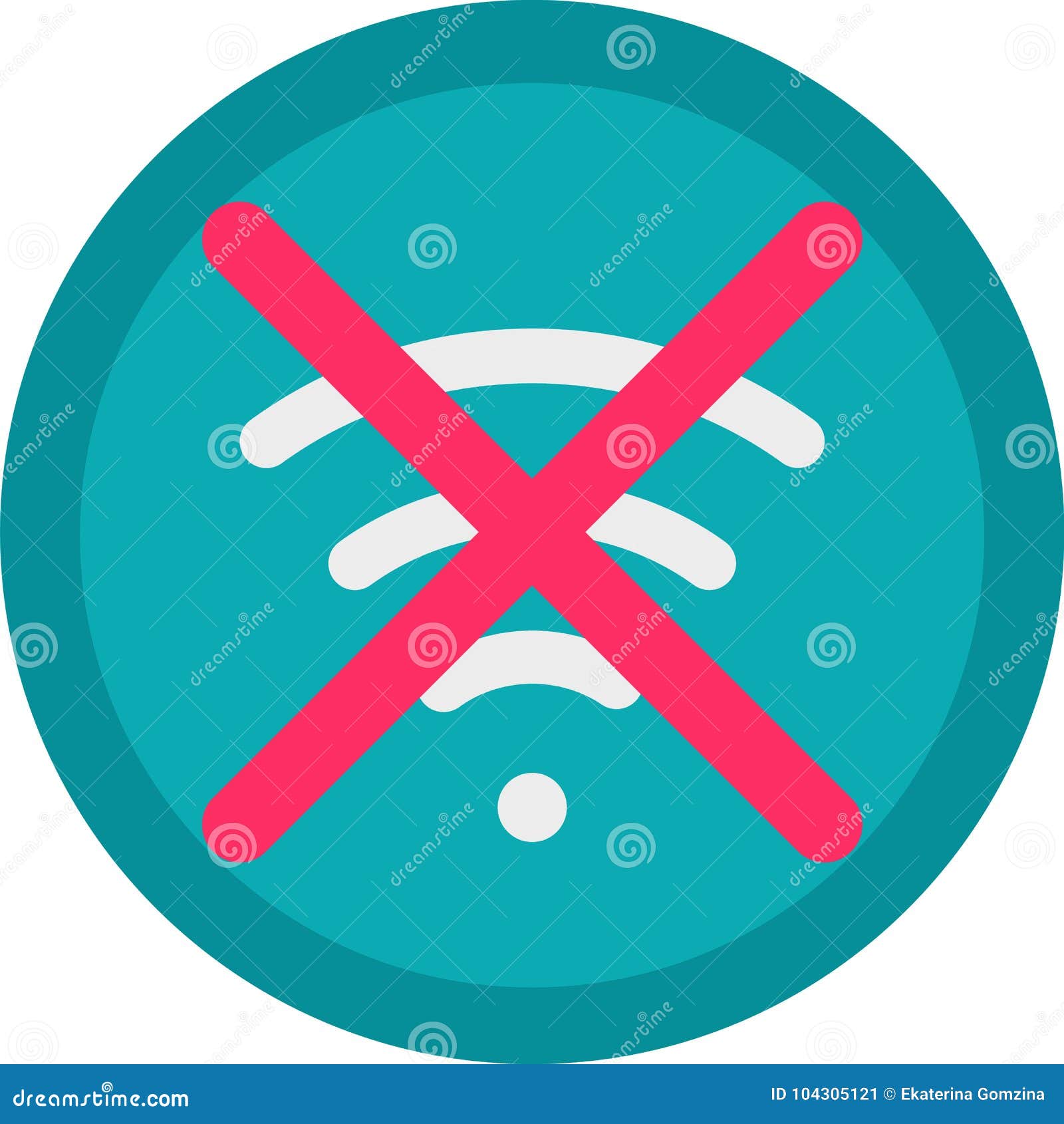 Vector Icon of a No Connection in Flat Style with Outline. Pixel ...