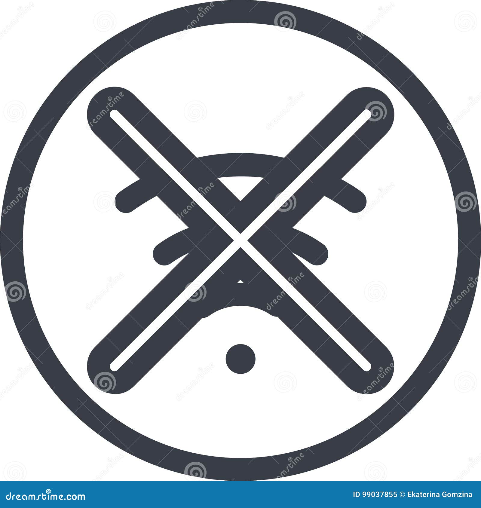 Vector Icon of a No Connection in Line Art Style. Pixel Perfect Stock ...