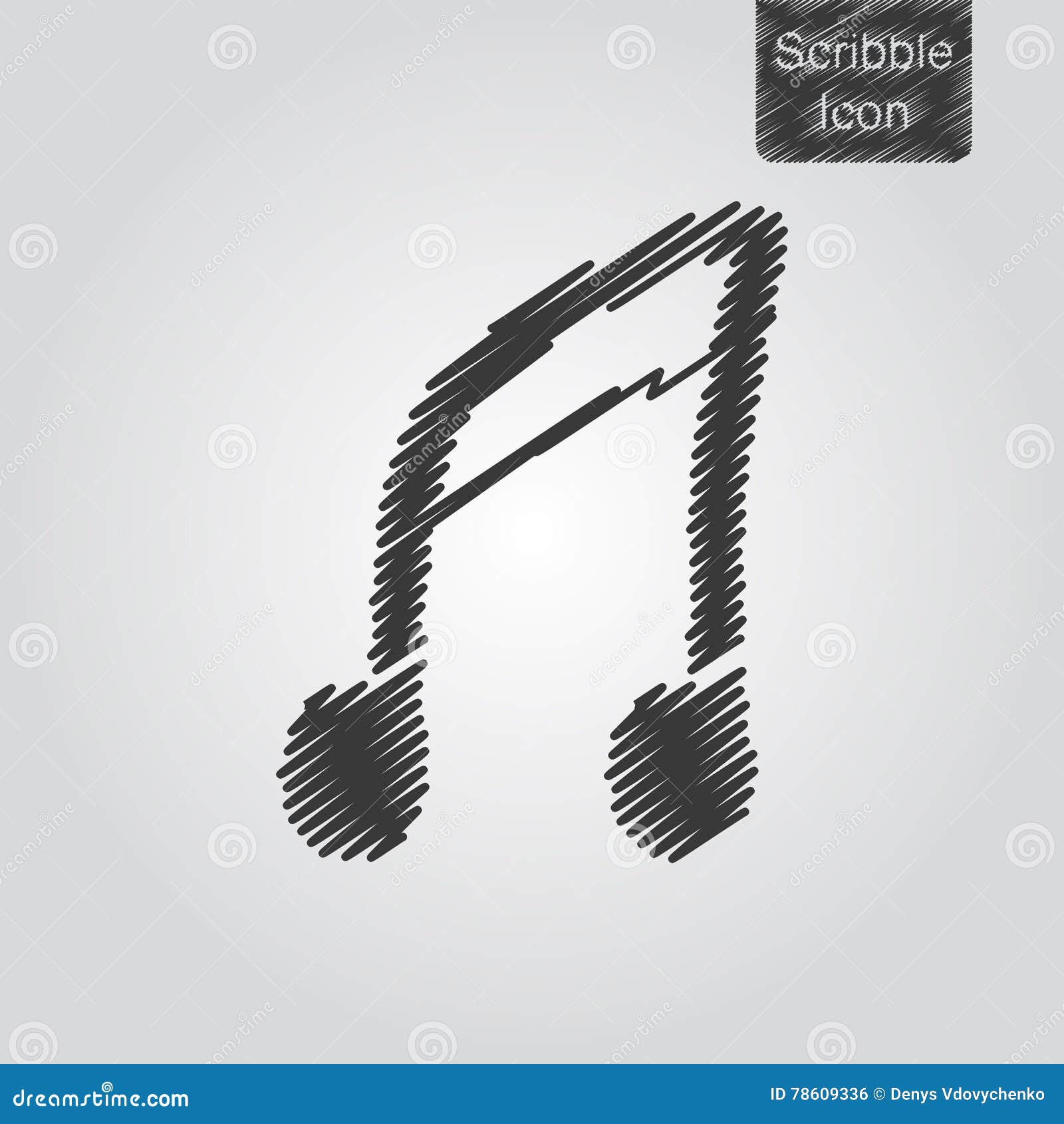 Vector Icon of Note in Scribble Style Stock Vector - Illustration of ...