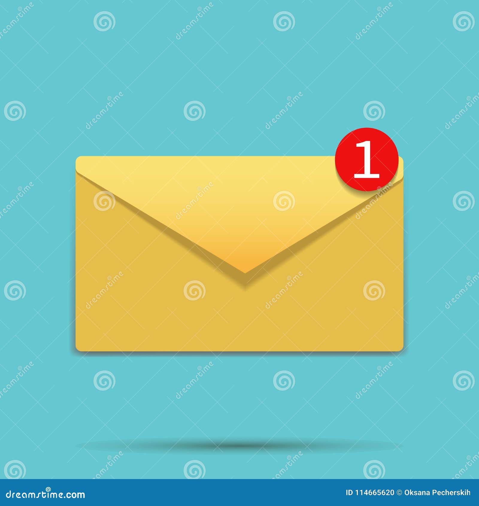 Vector Icon - Notification of the Message. the Symbol is One New Stock ...