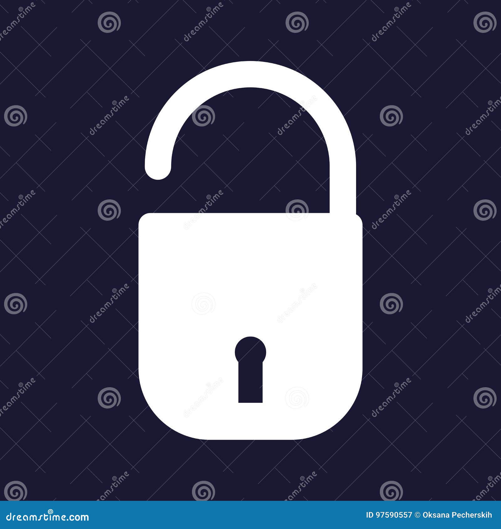 Vector Icon Open Padlock. Open Lock Icon Stock Vector - Illustration of ...