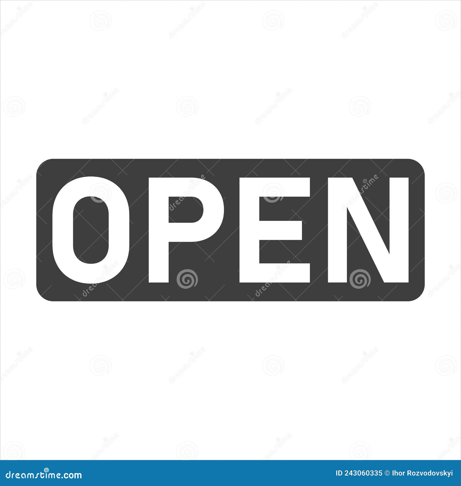 Vector Icon of Open Sign in Flat Style. Stock Illustration ...