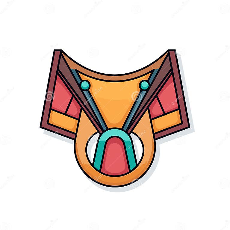 Vector Icon of an Orange and Red Object with Scissors Sticking Out, a ...