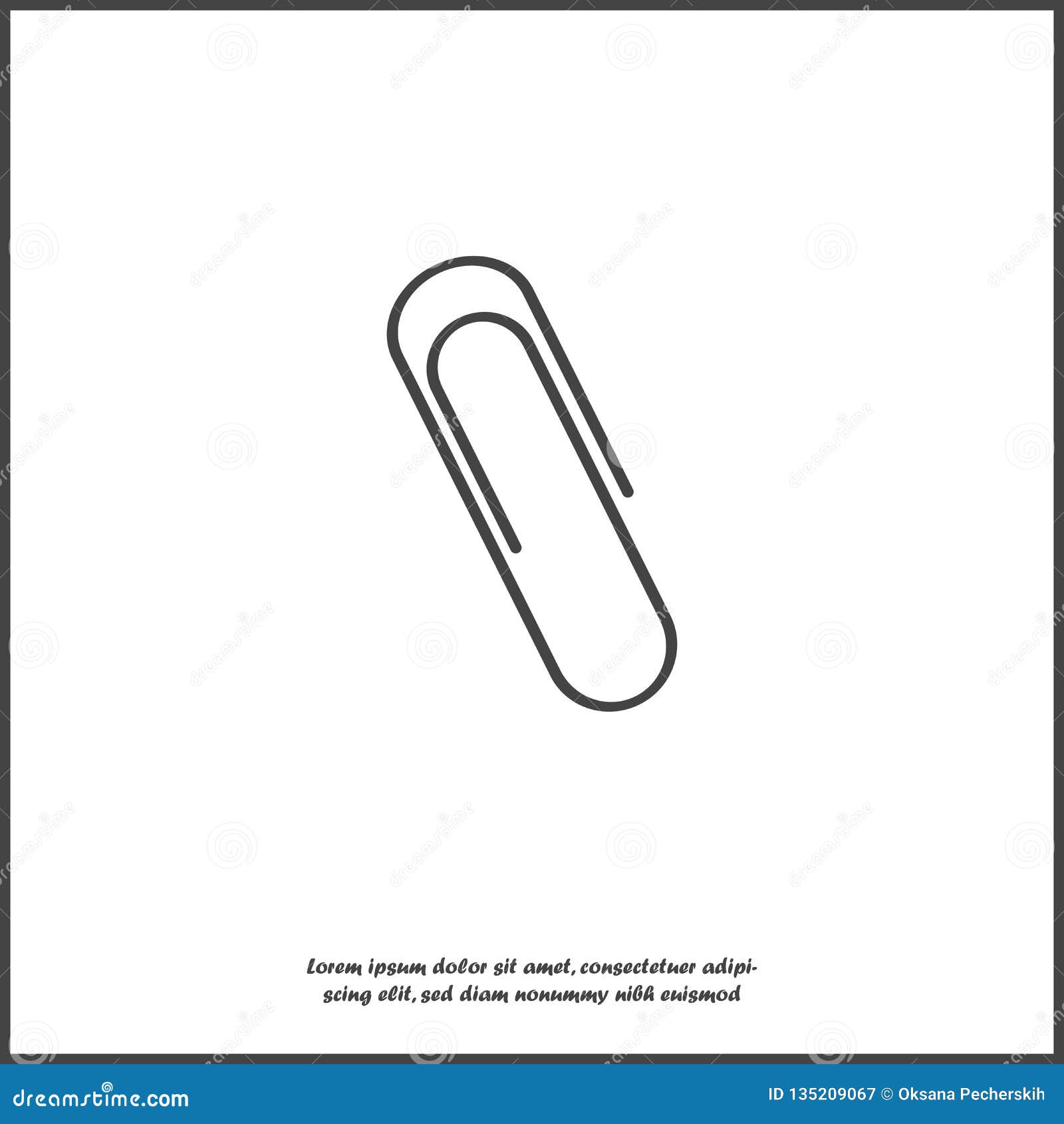 Vector Icon of a Paper Clip on White Isolated Stock Vector ...