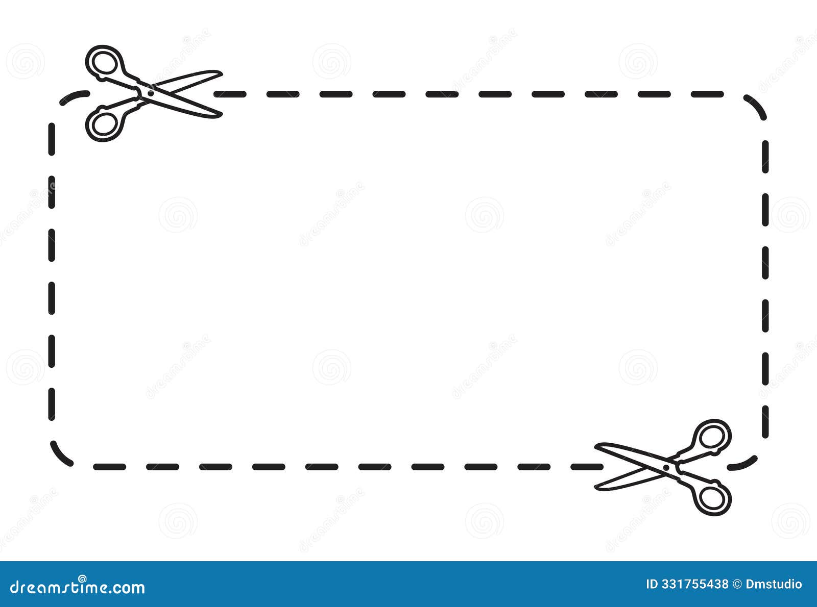 Vector Icon of Paper Cutting Scissors. Cut Here Symbol Stock ...