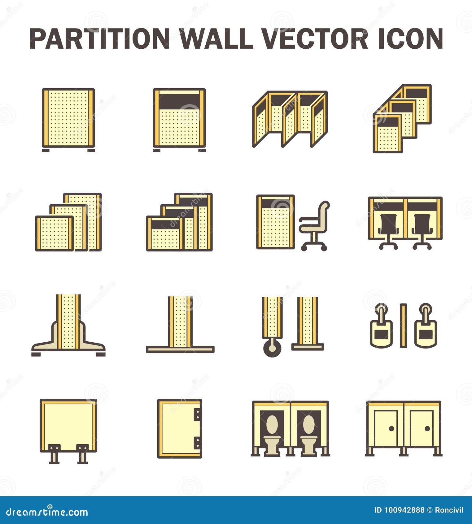 Partition wall icon stock vector. Illustration of panel - 100942888