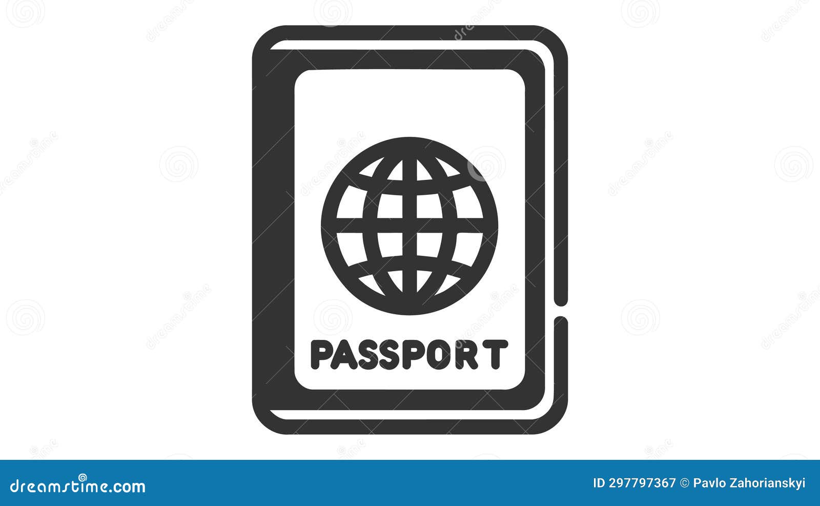 Vector Icon of Passport on White Background Stock Illustration ...