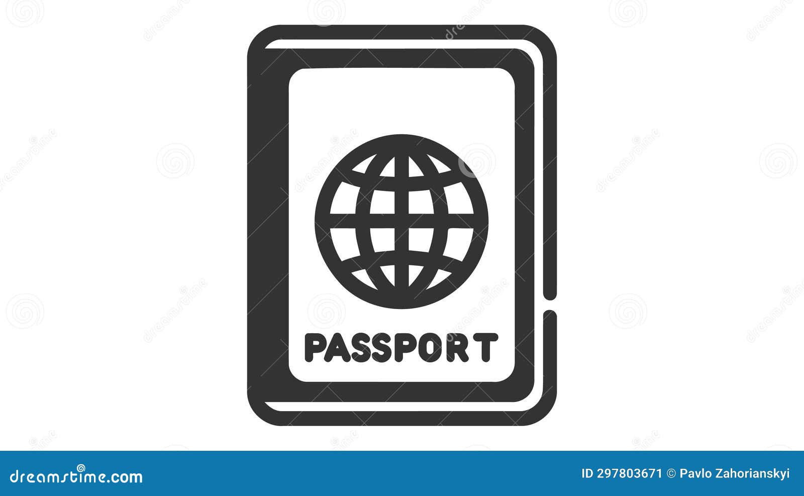 Vector Icon of Passport on White Background Stock Illustration ...