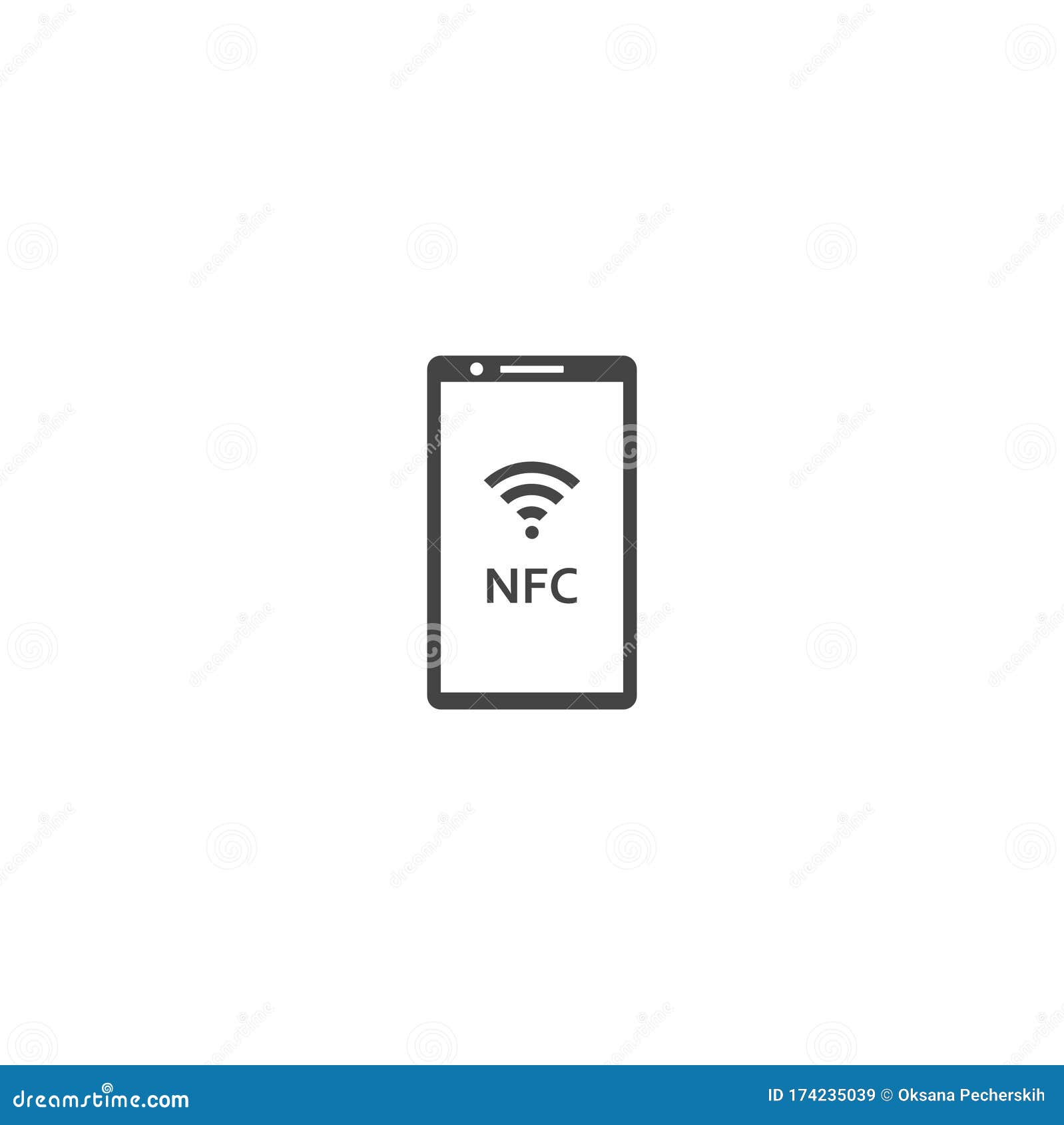 Vector Icon Payment Smartphone. NFC Technology on White Isolated ...