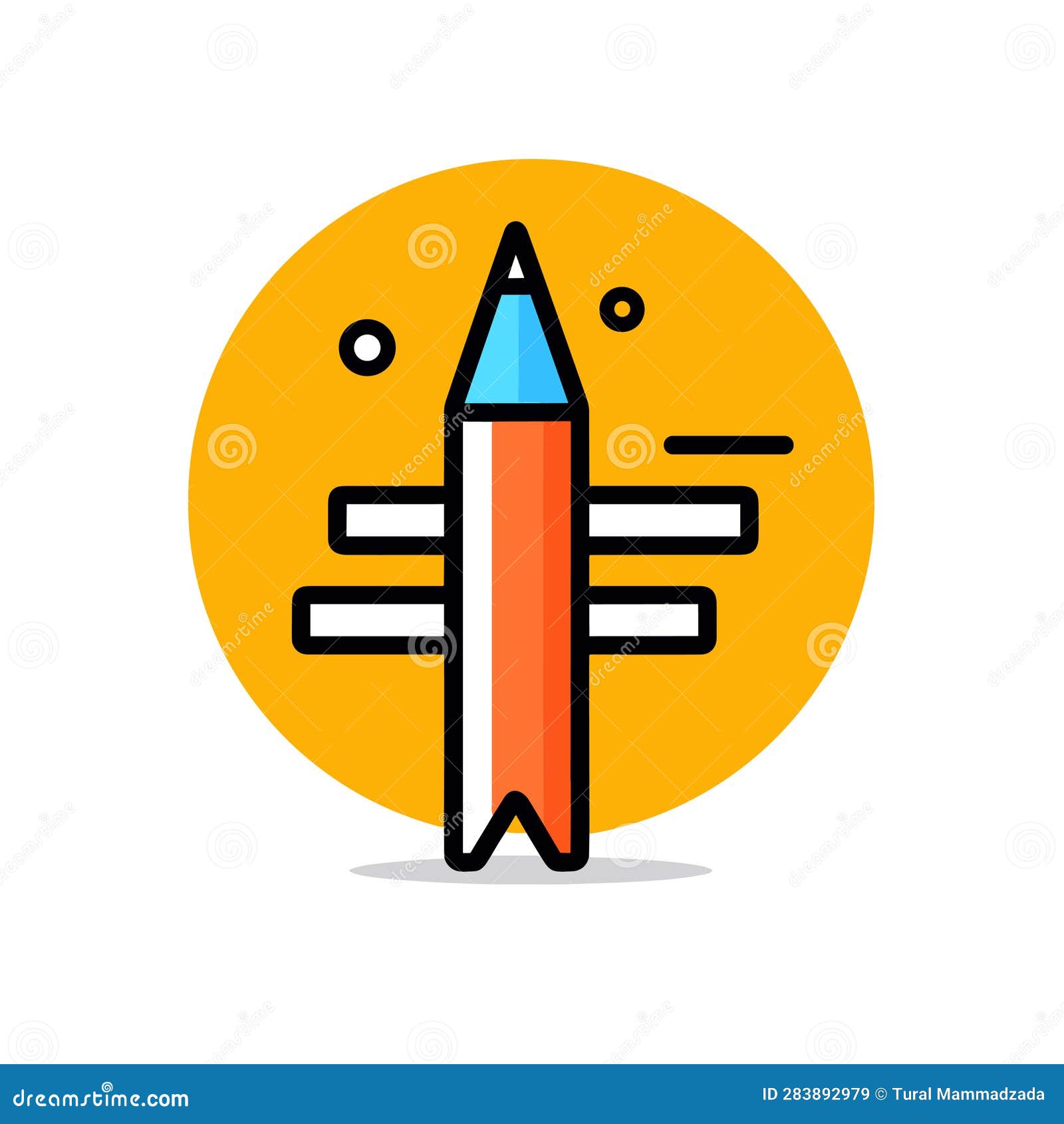 Vector Icon of a Pencil Drawing on a Clean White Background Stock ...