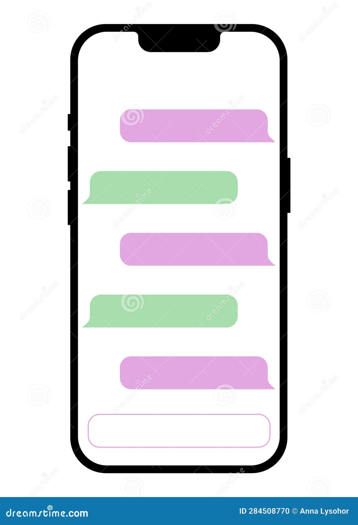 Vector Icon of Phone. Screen with Chat Stock Vector - Illustration of ...