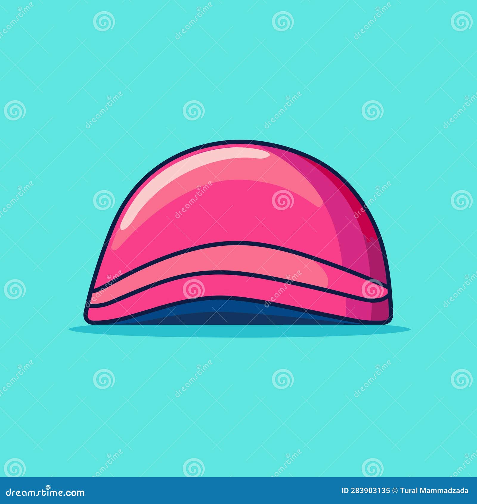 Vector Icon of a Pink Hat on a Blue Background - Vector Icon ...