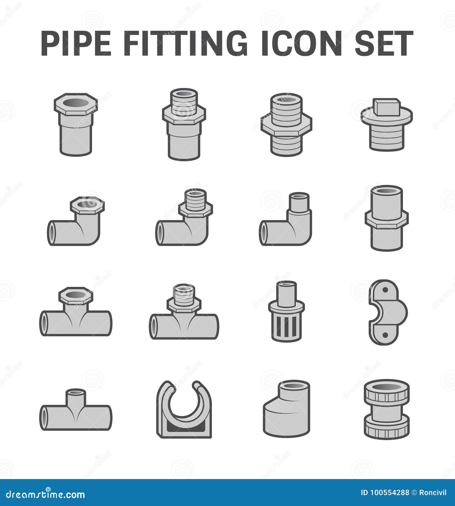 Pipe fitting icon stock vector. Illustration of plumbing - 100554288