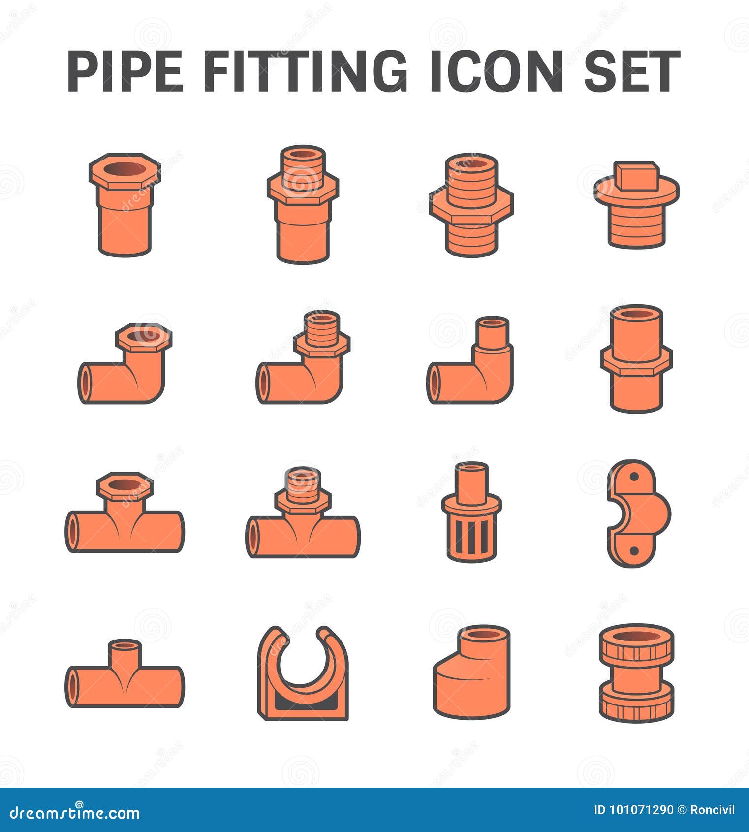 Pipe fitting icon stock vector. Illustration of connection - 101071290