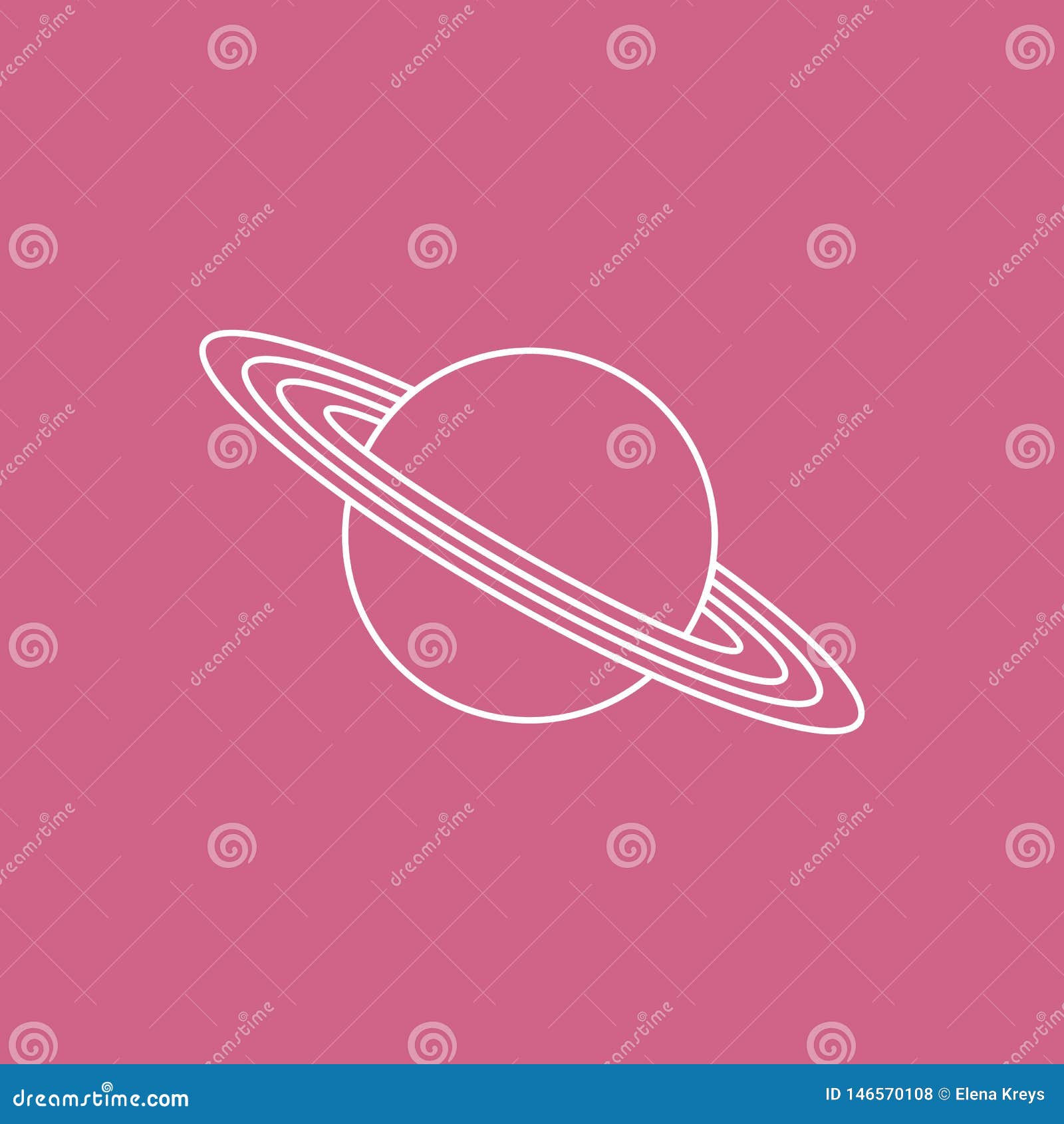 Vector Icon Planet Saturn with Rings. Astronomy Stock Vector ...