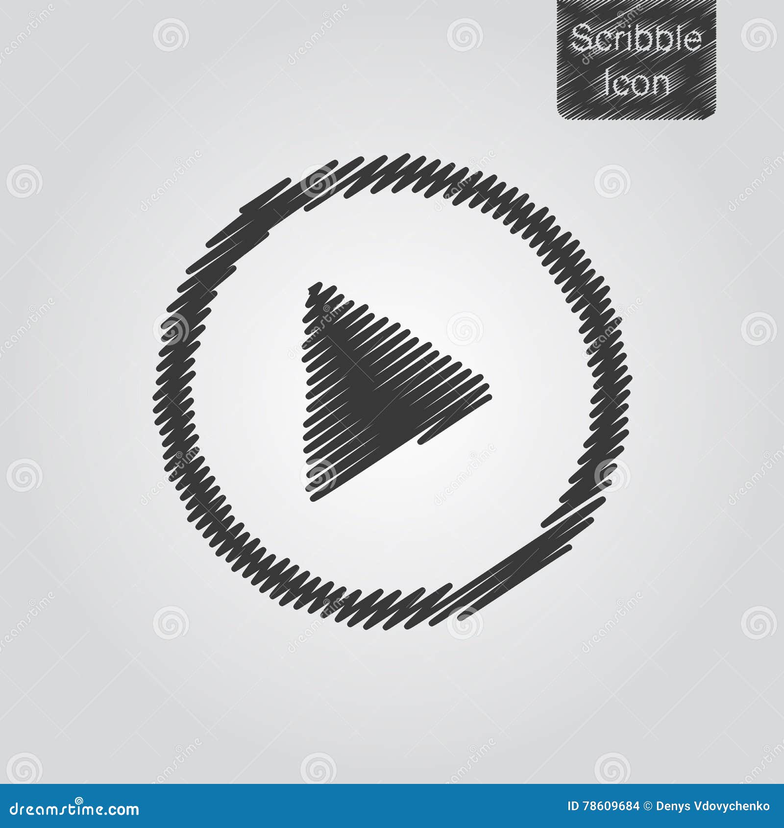 Vector Icon Of Play Button. Player Icon In Scribble Style ...