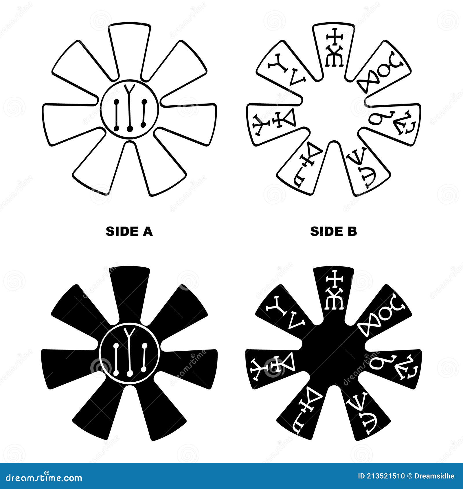 Vector Icon with the Pliska Rosette Medieval Bulgarian Symbol Stock ...