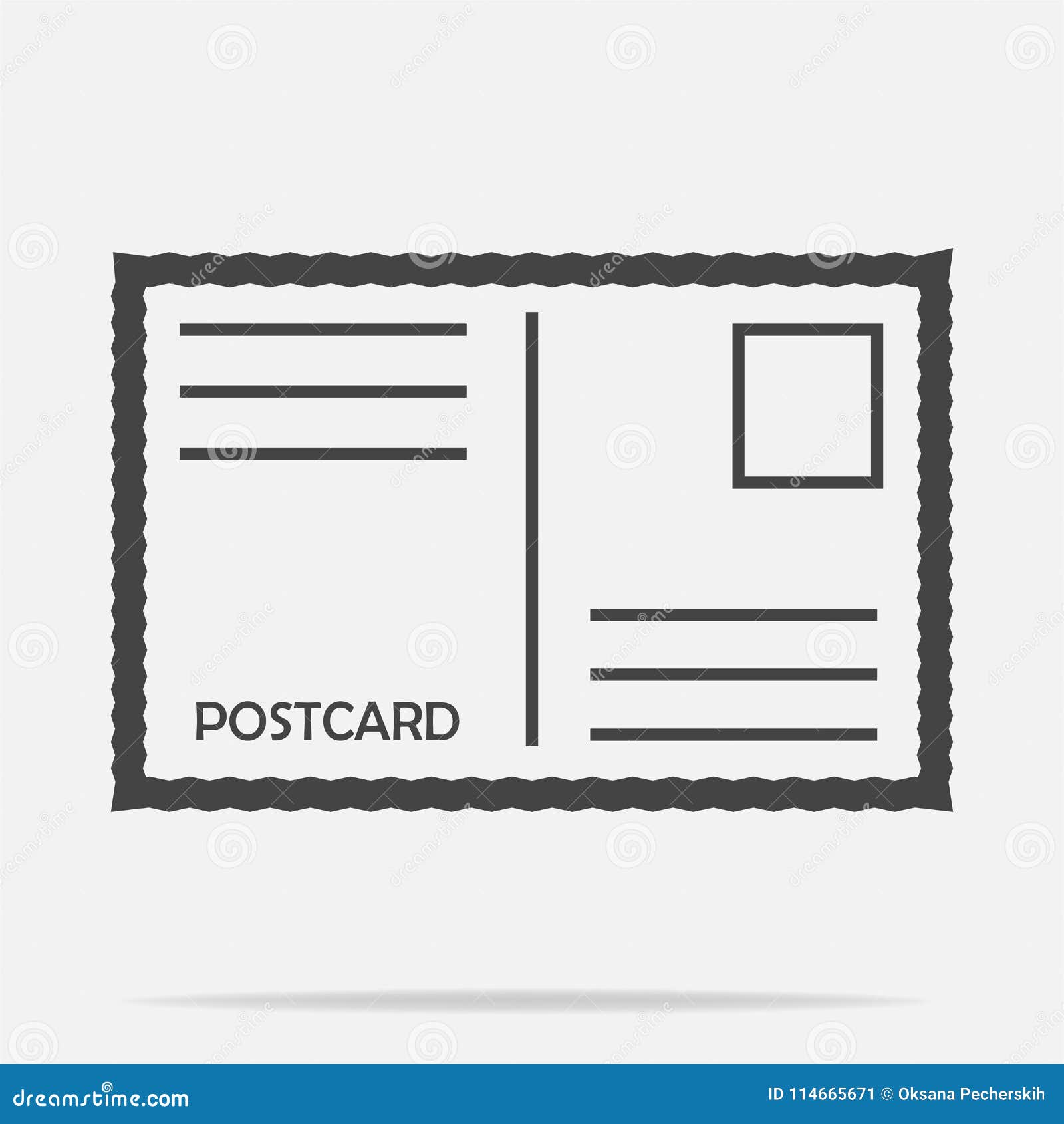 Vector icon postcard. stock vector. Illustration of post - 114665671