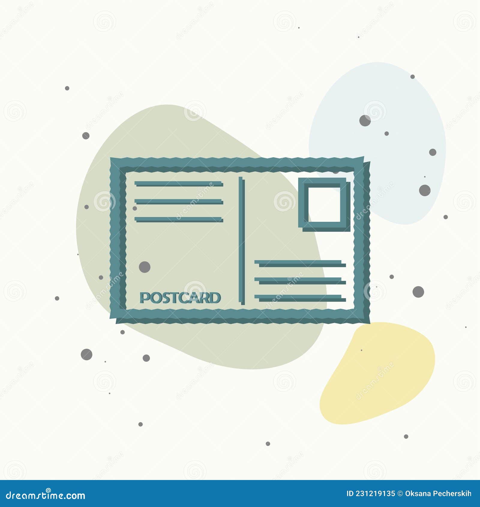 Vector Icon Postcard on Multicolored Background Stock Vector ...