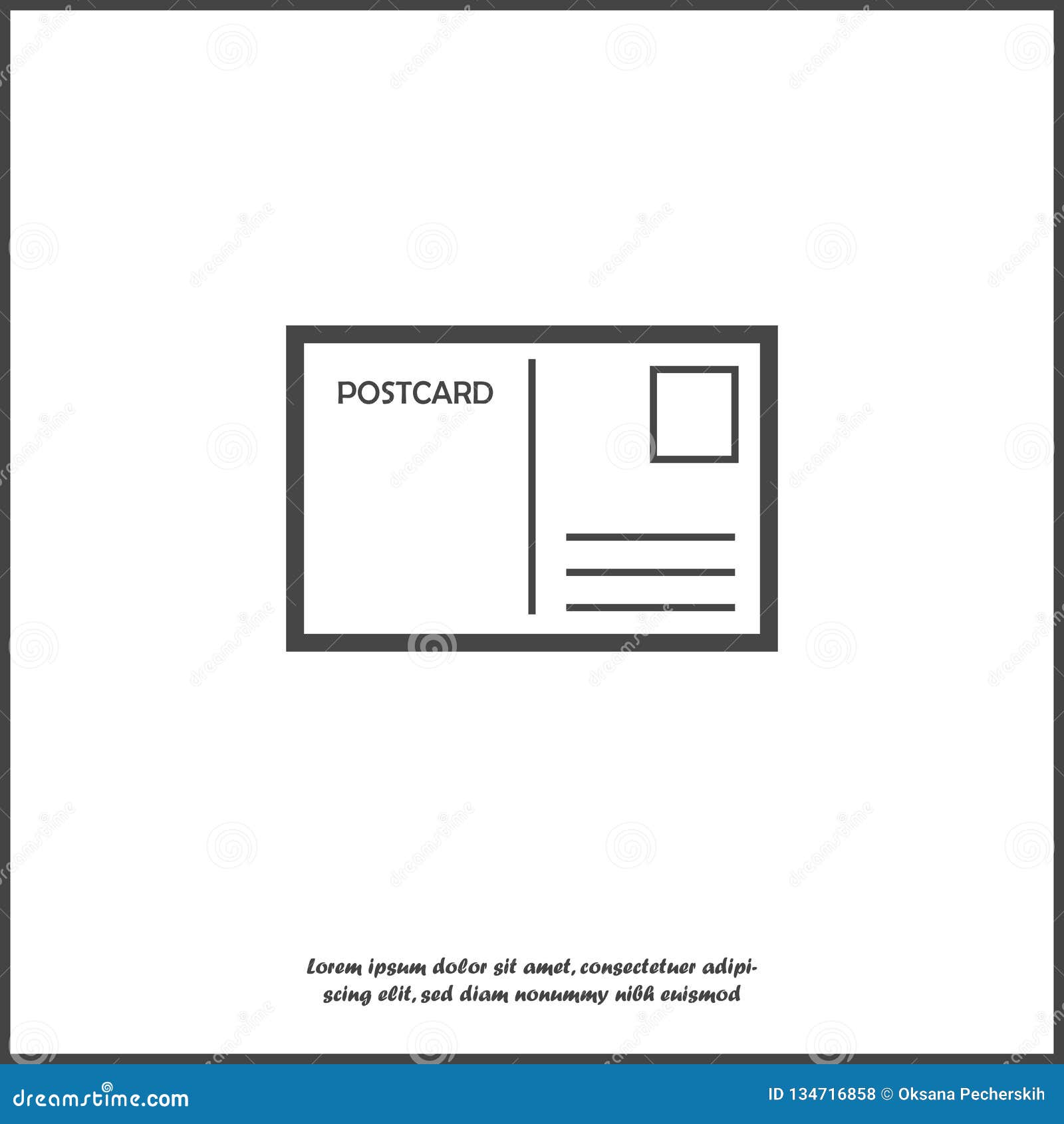 Vector Icon Postcard on White Isolated Background Stock Vector ...