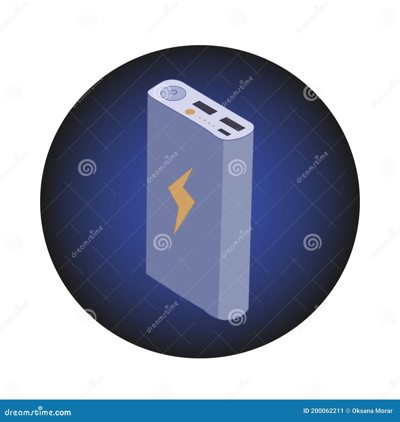 Vector Icon of a Powerbank in Circule Stock Vector - Illustration of ...