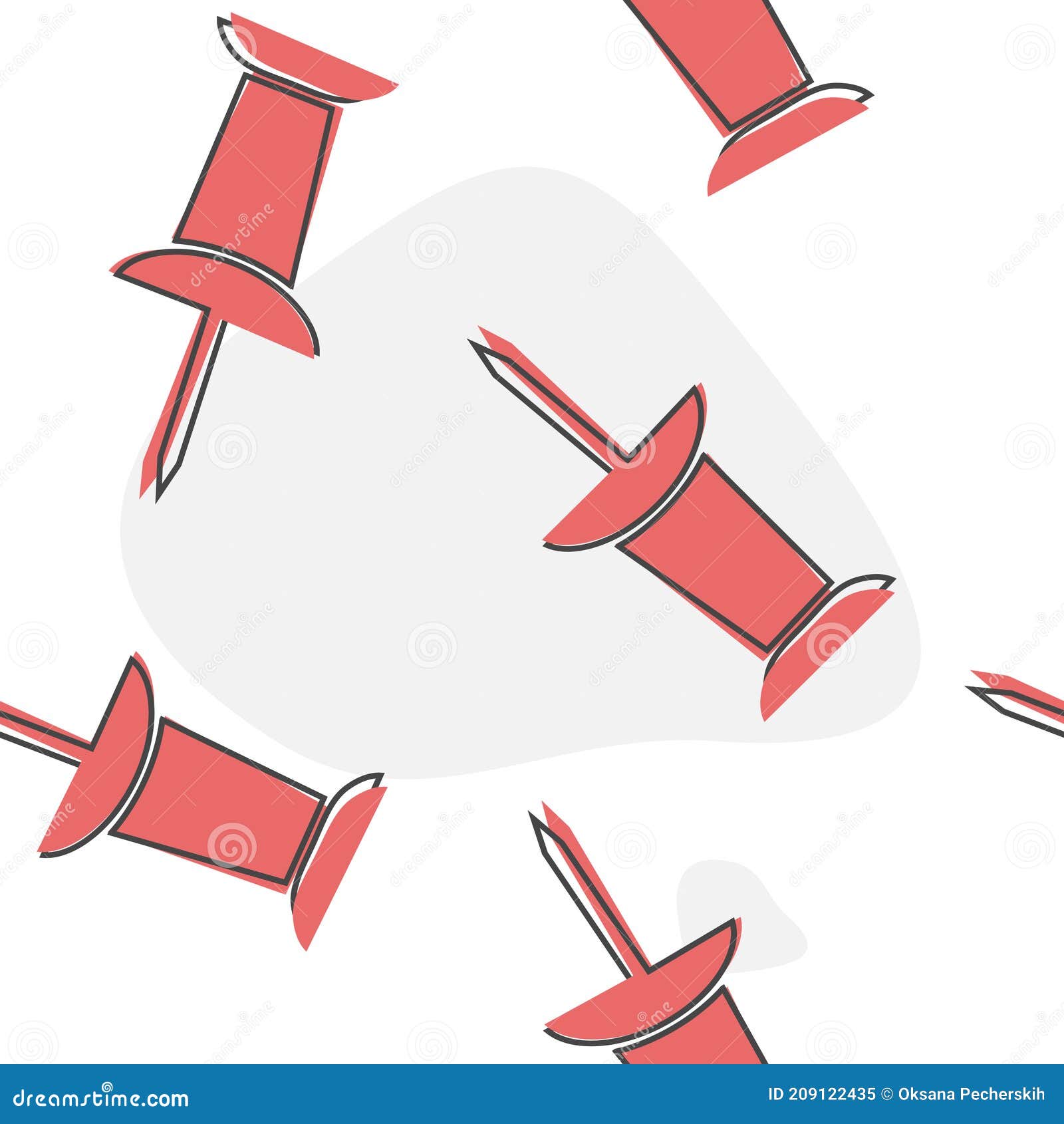 Vector Icon Push Pin. Pin Illustration Cartoon Style on Seamless ...