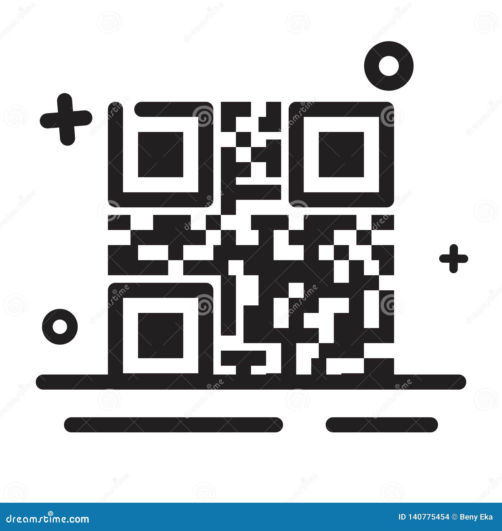 Vector icon. QR Code icon stock vector. Illustration of message - 140775454