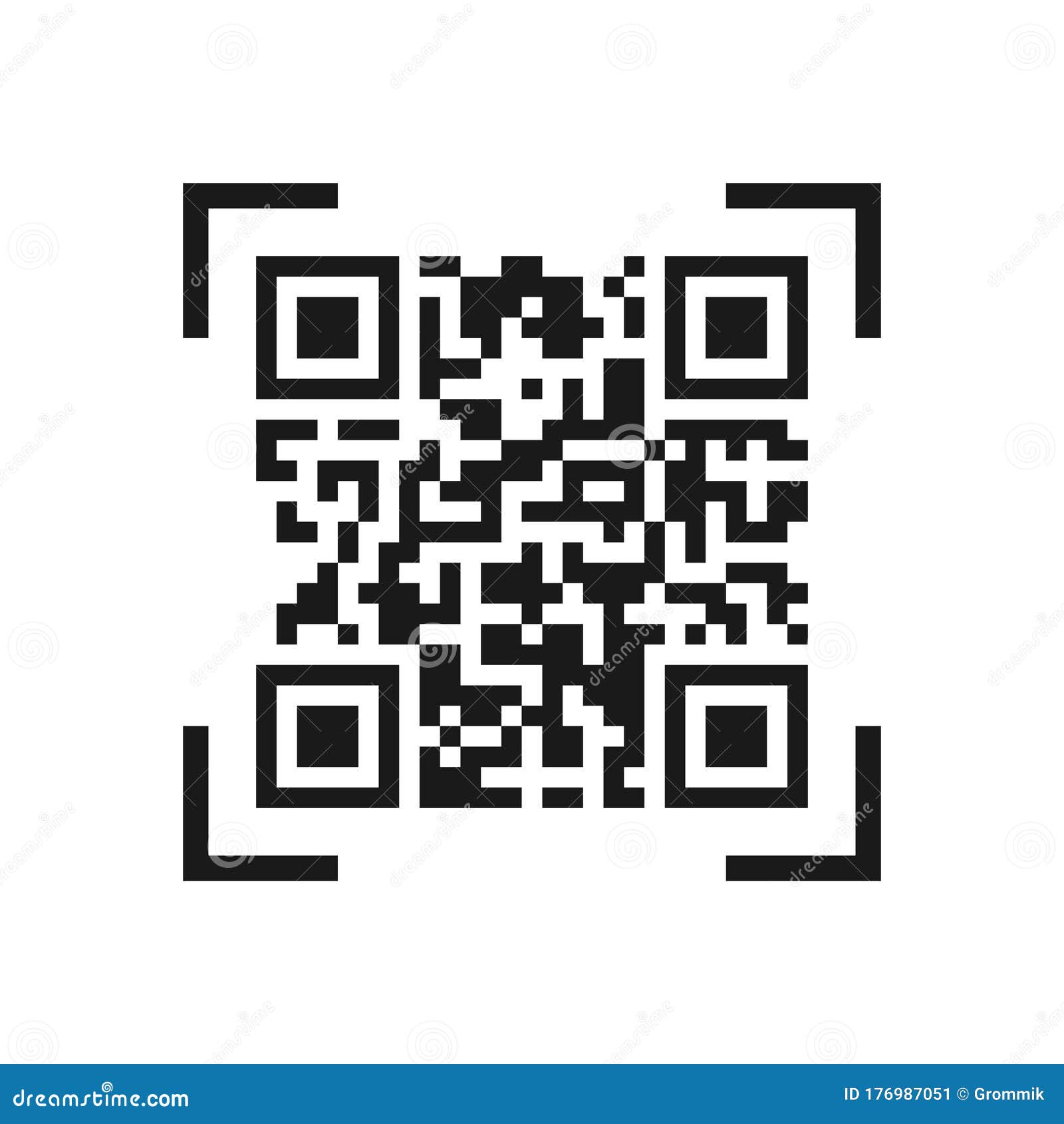 Vector Icon of the QR Code. Simple Design for a Logo Sticker for Your ... Vector Icon of the QR Code. Simple Design for a Logo Sticker for Your ...
