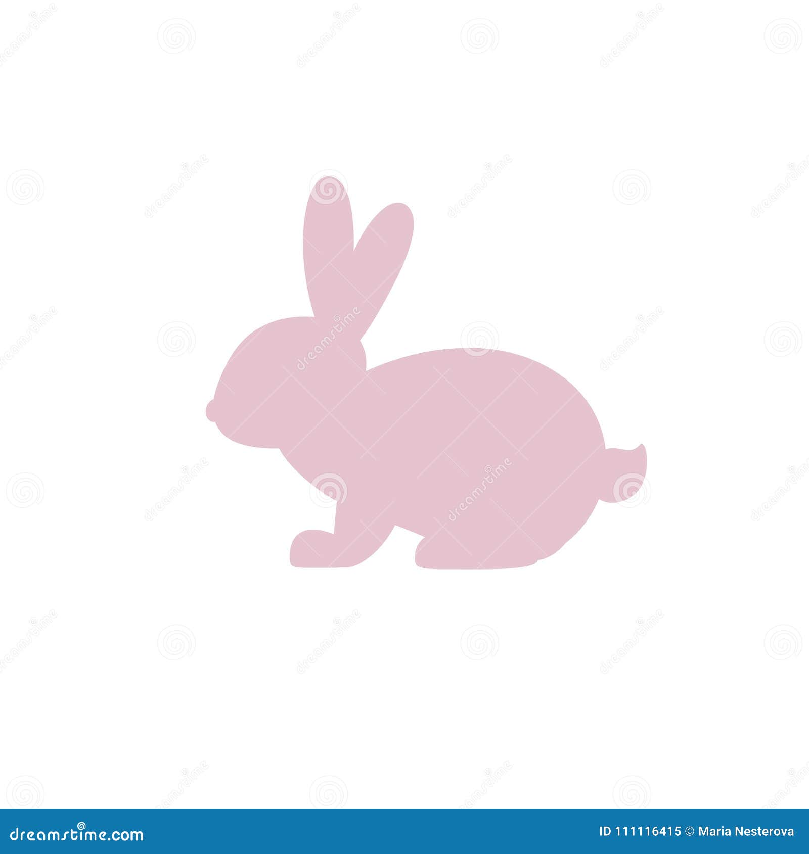Vector Icon with Rabbit. Pink Rabbit on White Background. Easter Bunny ...