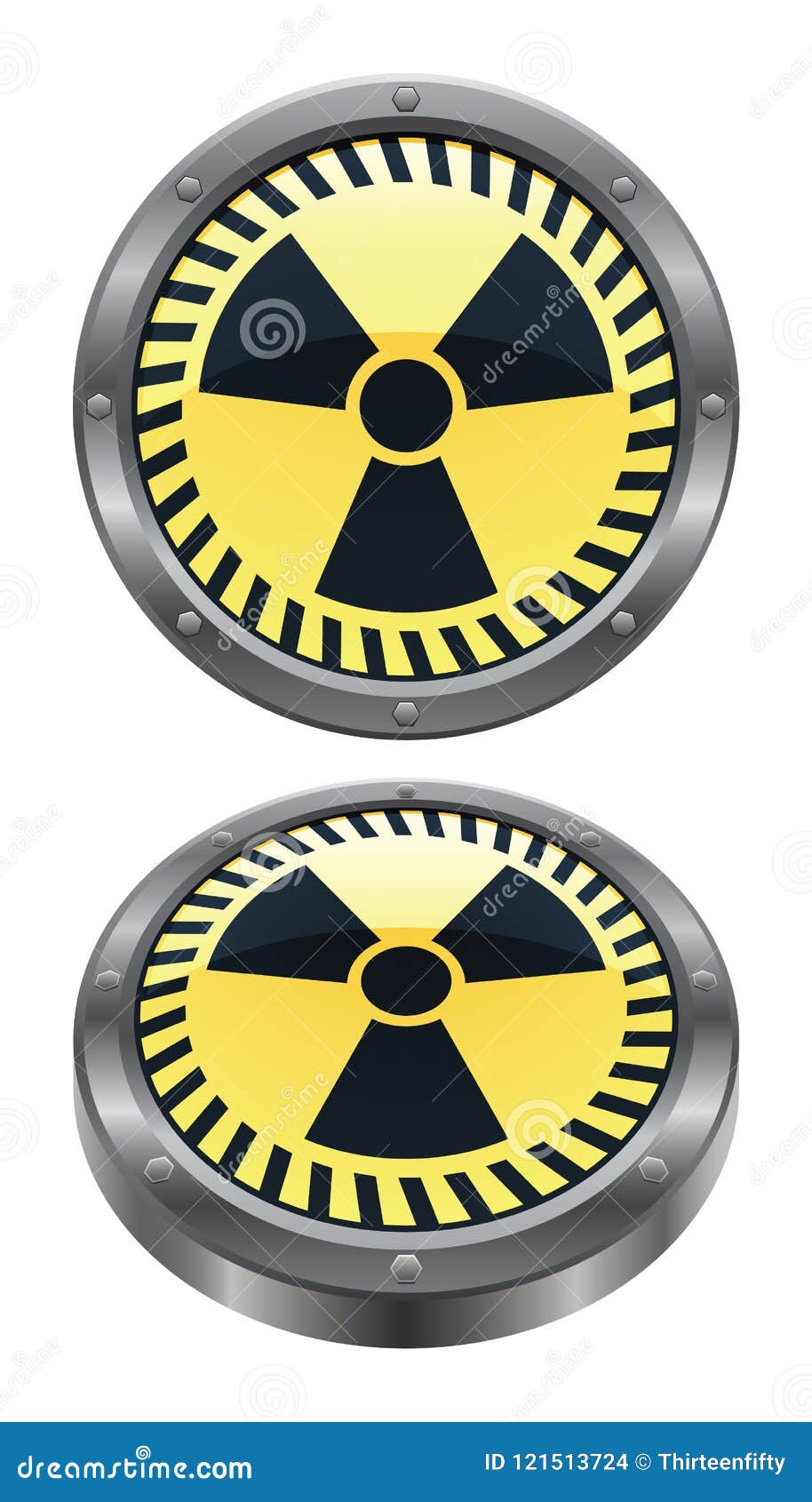 Radioactive Vector Web Icon Set Stock Vector - Illustration of metallic ...