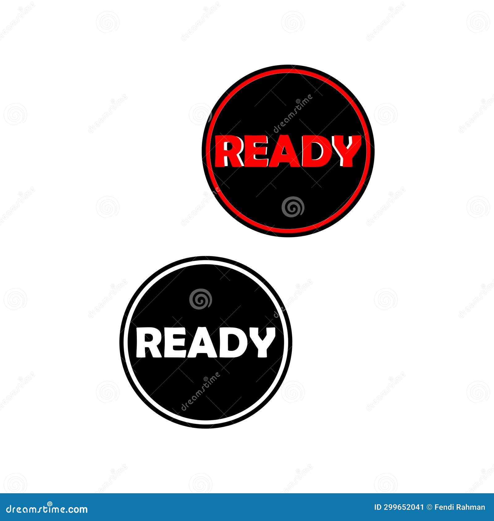 Vector Icon Ready Button Symbol Design Stock Vector - Illustration of ...