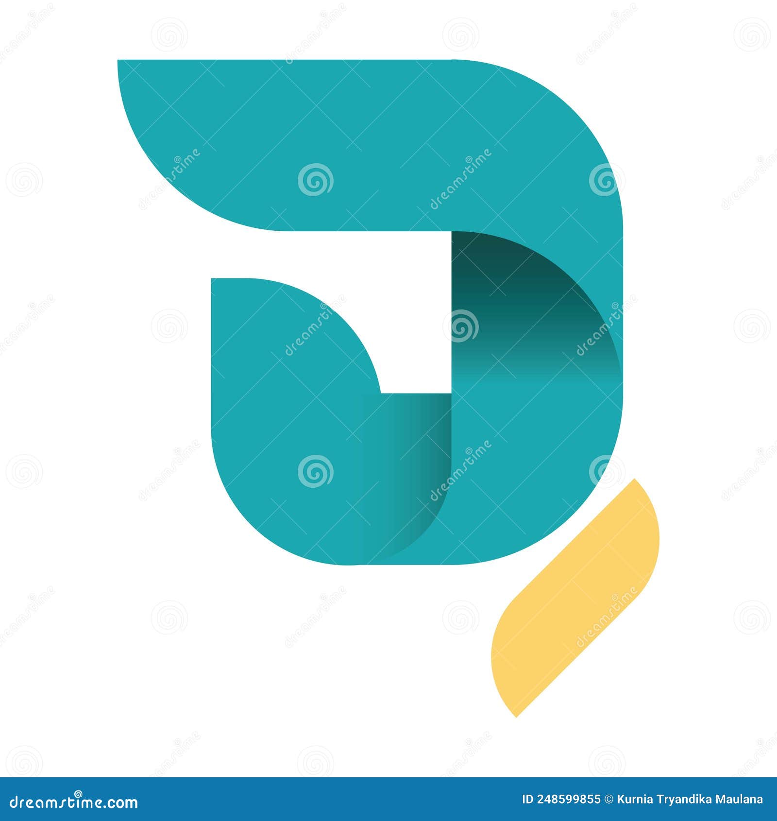 Vector Icon Rectangular Logo Abstract Blue Fold Effect Stock Vector ...