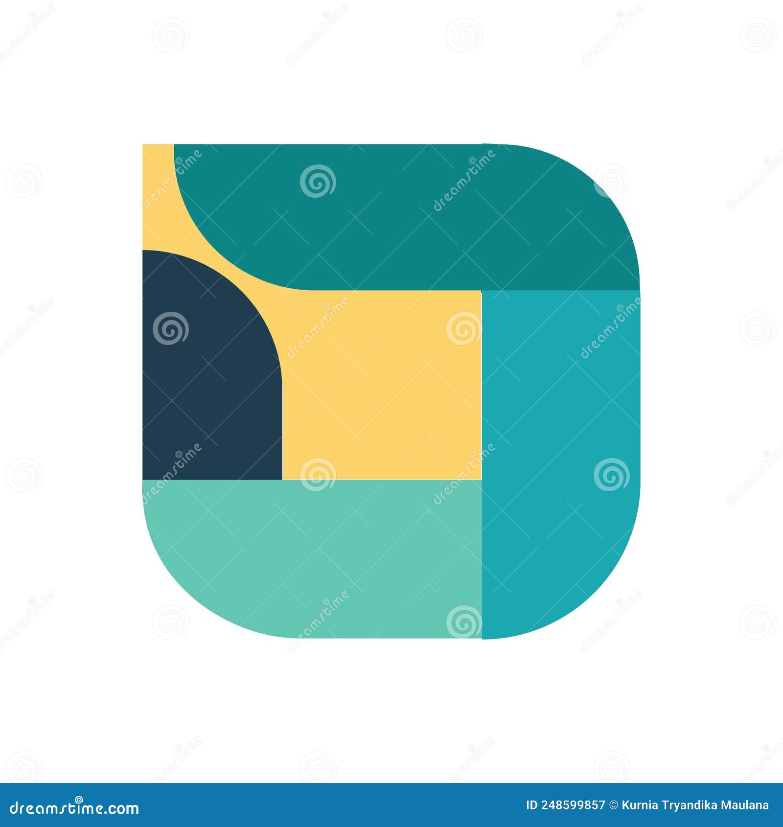 Vector Icon Rectangular Logo Abstract Blue Orange Green Stock Vector ...