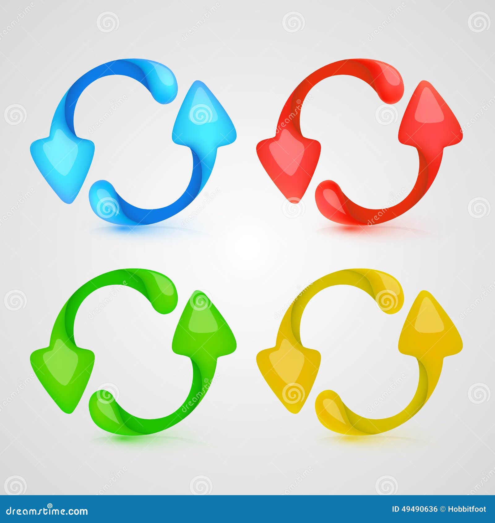 Vector Icon Refresh Color Set Stock Vector - Illustration of circle ...