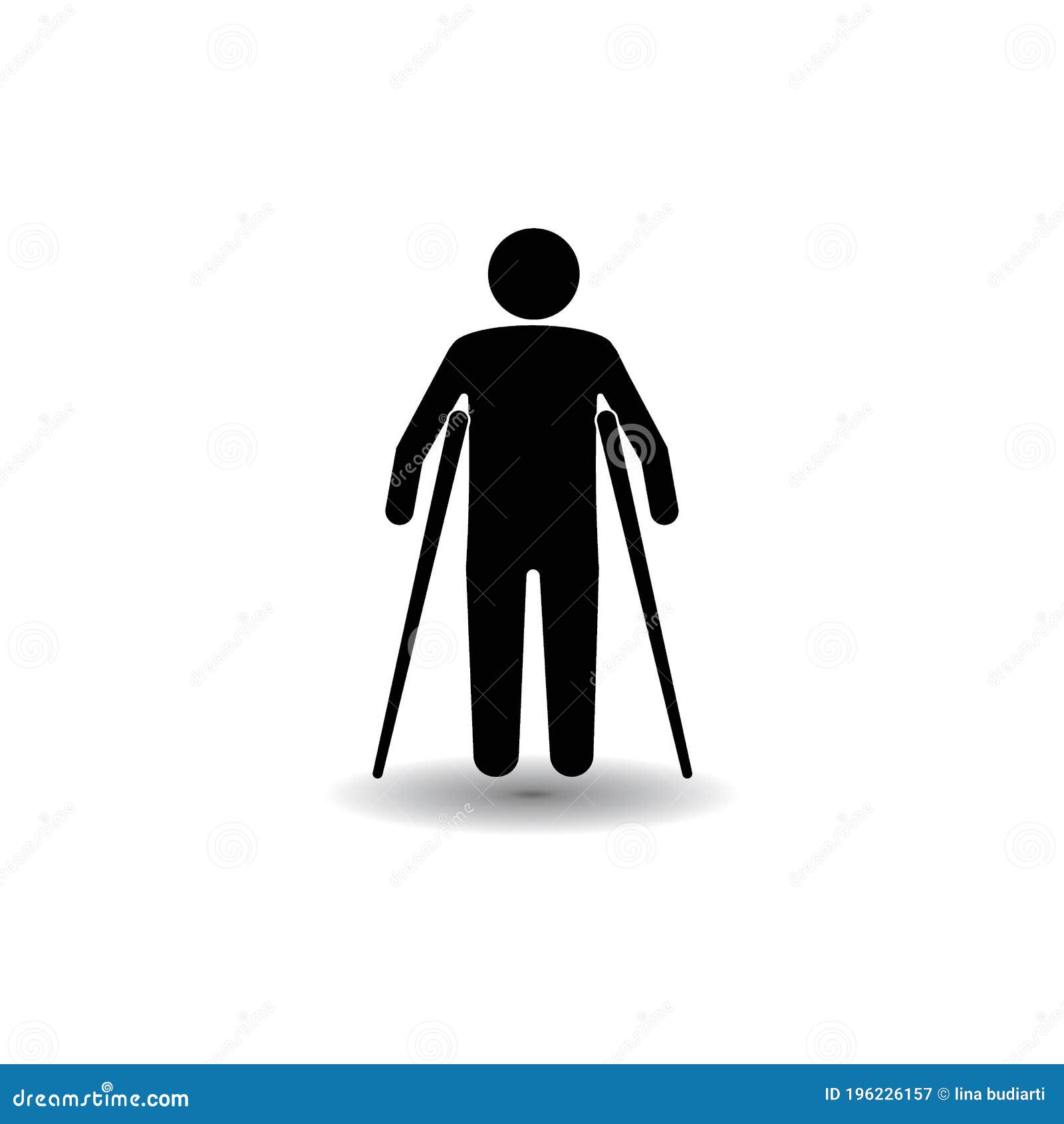 Disabled icon stock vector. Illustration of legs, mobility - 196226157